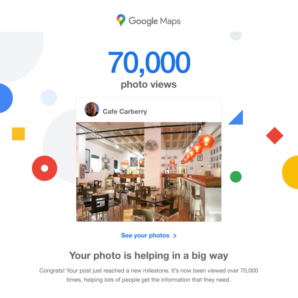 Online marketing success Google Maps delivers 70000 photo views